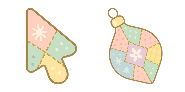 Pastel Quilted Christmas Ornament Ball Cursor - Sweezy Custom Cursors