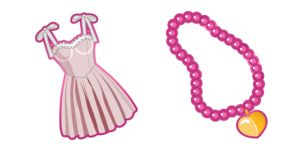 Pink Dress & Necklace Cursor - Girls Cursors - Sweezy Cursors