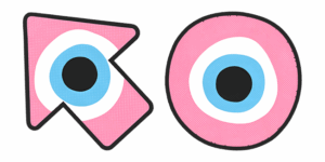 Pink Evil Eye & Arrow Cursor - Windows Cursors - Sweezy Cursors