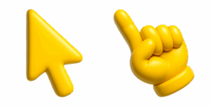 Plastic Yellow 3D Cursor - Sweezy Custom Cursors