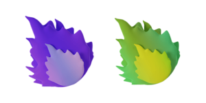 Purple & Green Flames 3D Cursor - Sweezy Custom Cursors