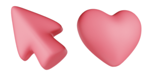 Red Arrow & Heart 3D Cursor - 3D Cursors - Sweezy Custom Cursors