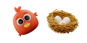 Red Bird & Bird Nest 3D Cursor - Sweezy Custom Cursors