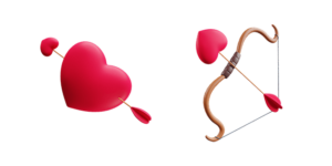 Red Heart & Cupid Arrow 3D Cursor - Sweezy Custom Cursors