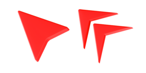 Red Navigation Arrow & Double Arrow 3D Cursor - Sweezy Custom Cursors
