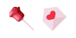 Red Rose & Love Letter 3D Cursor - Sweezy Custom Cursors