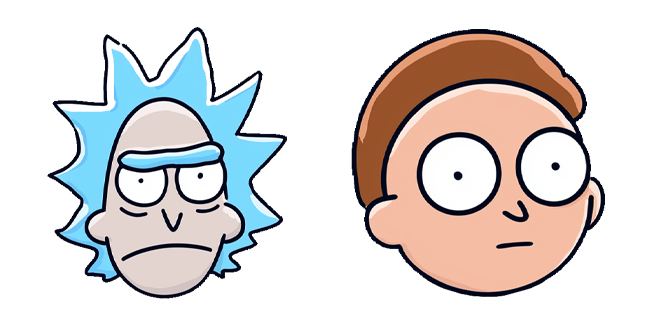 Rick and Morty Rick Sanchez & Morty Smith Heads Cursor - Sweezy Custom ...