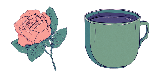Rose Flower & Tea Cup Cursor - Sweezy Custom Cursors