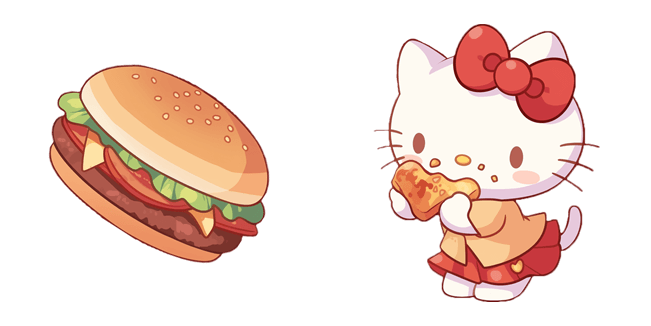 Sanrio Hello Kitty & Burger Cursor - Windows Cursors - Sweezy