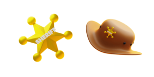 Sheriff Medal & Sheriff Hat 3D Cursor - Sweezy Custom Cursors