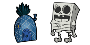 Skeleton Spongebob & Haunted Pineapple Cursor - Sweezy Cursors