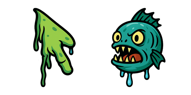 Slimy Mutant River Monster Horror Cursor - Sweezy Custom Cursors