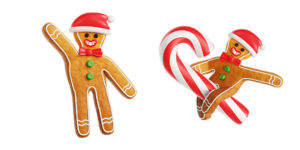 Smiling Gingerbread Man 3D Cursor - Sweezy Custom Cursors