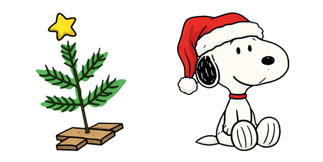 Snoopy & Christmas Tree Cursor - Peanuts Cursors - Sweezy Cursors