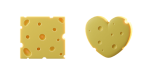 Square Cheese & Heart Cheese 3D Cursor - Sweezy Custom Cursors