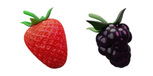 Strawberry & Blackberry 3D Cursor - Sweezy Custom Cursors