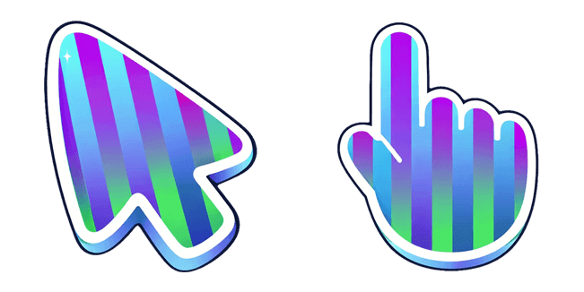 Striped Purple & Green Gradient Cursor - Sweezy Cursors