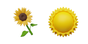Sunflower & Sun 3D Cursor - Sweezy Custom Cursors