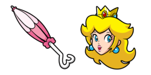 Super Mario Princess Peach & Umbrella Cursor - Sweezy Custom Cursors