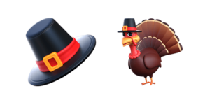Thanksgiving Day Pilgrim Hat & Turkey In Hat 3D Cursor - Sweezy Custom ...