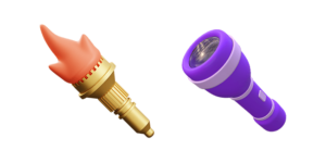 Torch & Purple Flashlight 3D Cursor - Sweezy Custom Cursors