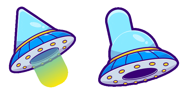 Space Astronaut Cat & Ufo Spaceship Cursor - Sweezy Custom Cursors