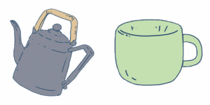 Vintage Kettle & Green Tea Cup Cursor - Sweezy Custom Cursors