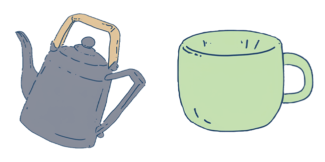 Vintage Kettle & Green Tea Cup Cursor - Sweezy Custom Cursors