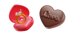 Wedding Ring & Chocolate Love 3D Cursor - Sweezy Custom Cursors
