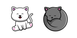 White & Grey Cat Cursor - Sweezy Custom Cursors