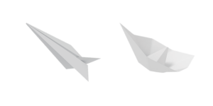White Paper Plane & Paper Boat 3D Cursor - Sweezy Custom Cursors