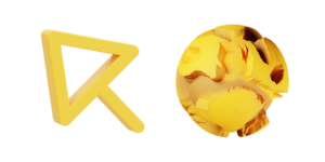 Yellow Arrow & Orb 3D Cursor - Sweezy Custom Cursors