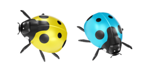 Yellow Ladybug & Blue Ladybug 3D Cursor - Sweezy Custom Cursors