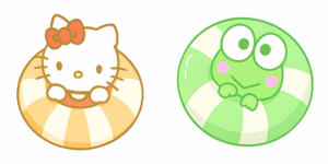 Hello Kitty & Keroppi Cute Floaties Cursor - Sweezy Custom Cursors