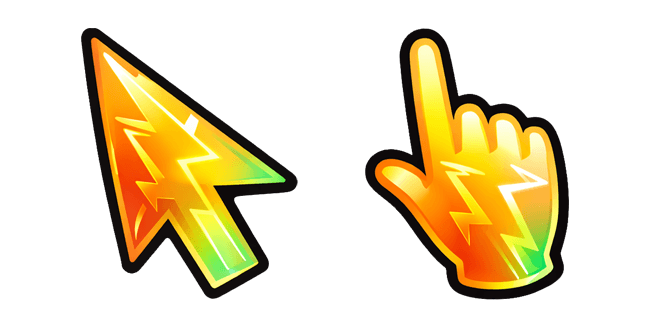 Neon Electric Yellow Lightning Arrow Cursor - Sweezy Custom Cursors