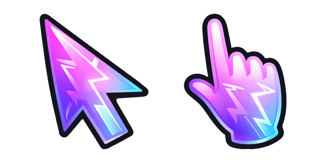 Neon Holographic Lightning Arrow Cursor - Sweezy Custom Cursors