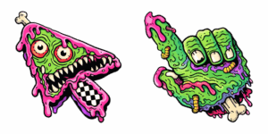Neon Slime Monster Zombie Hand Cursor - Sweezy Custom Cursors